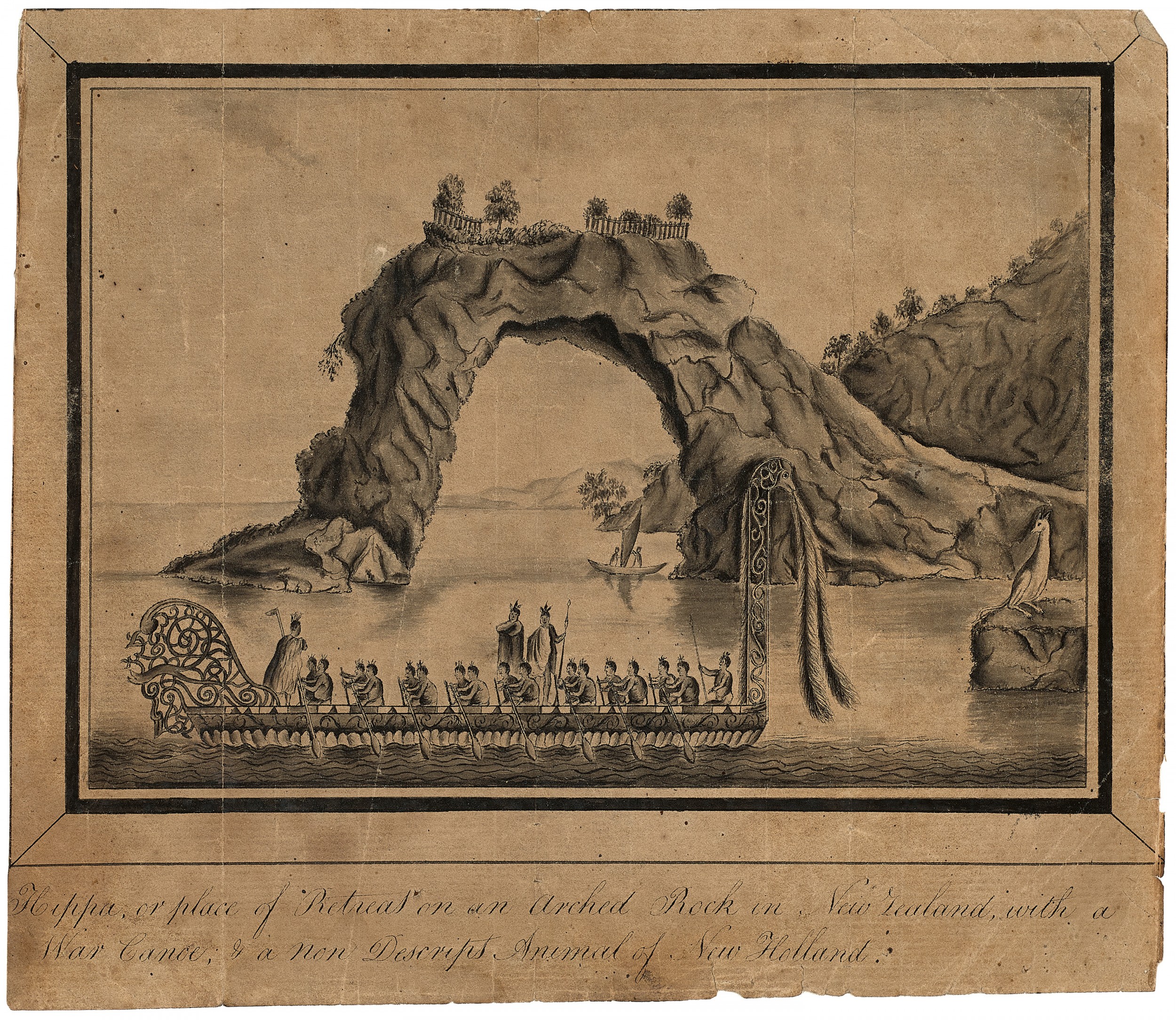 HIPPA OR PLACE OF RETREAT ON AN ARCH’D ROCK IN NEW ZEALAND WITH A WAR ...